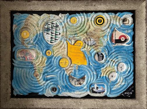 World Map – Recycled Paper Art by Daria Mazur